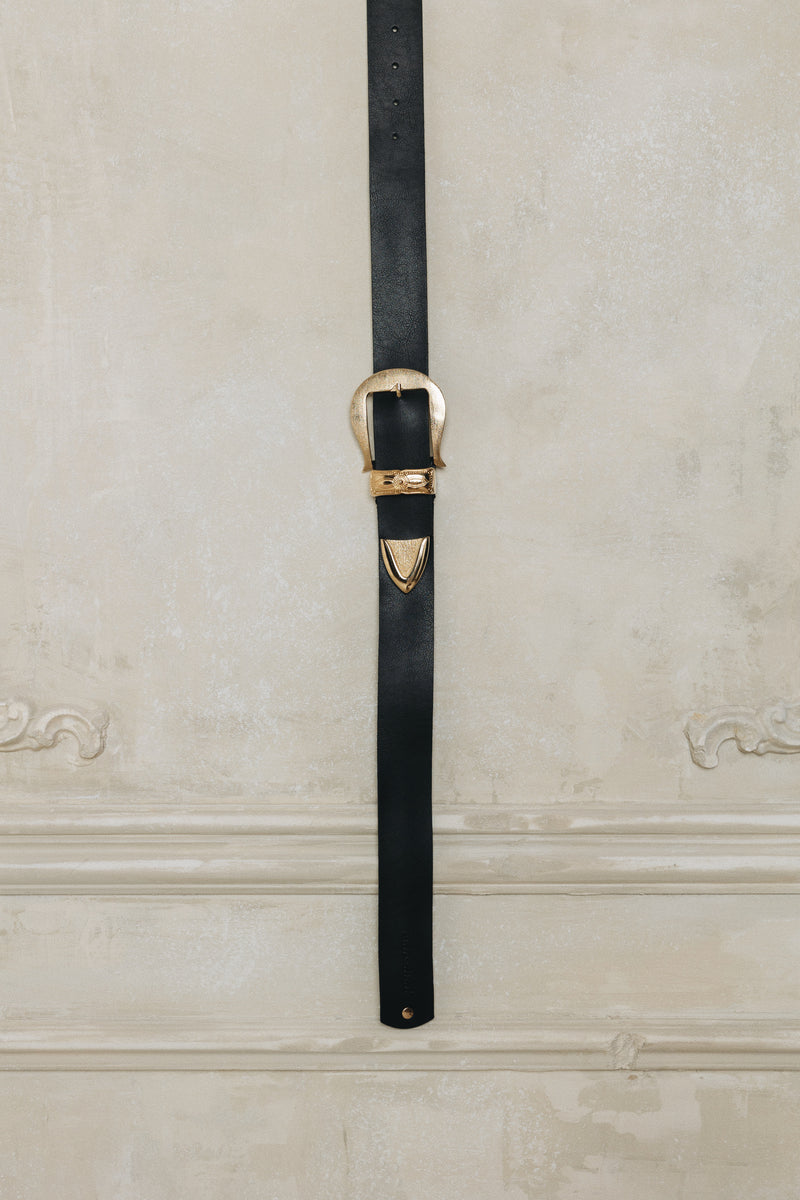 "AMANDA" BLACK GOLD BELT – 57 FASHION BAR